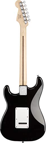 Fender Squier Stratocaster - Black Bundle with Frontman 10G Amplifier, Gig Bag, Instrument Cable, Strap, Picks, Fender Play Online Lessons, Instructional Book, and Instructional DVD