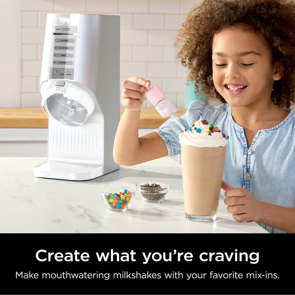 Ninja CREAMi Breeze Ice Cream Maker and Frozen Treat Maker 5 in 1 (Renewed) Bundle with 2 Year Enhanced Protection Pack