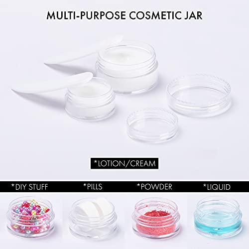 40Pcs 10 Gram Plastic Cosmetic Containers with Lids for Lotion, Creams, Toners, Lip Balms, Makeup Samples Jars BPA free (10g-40pcs, clear)