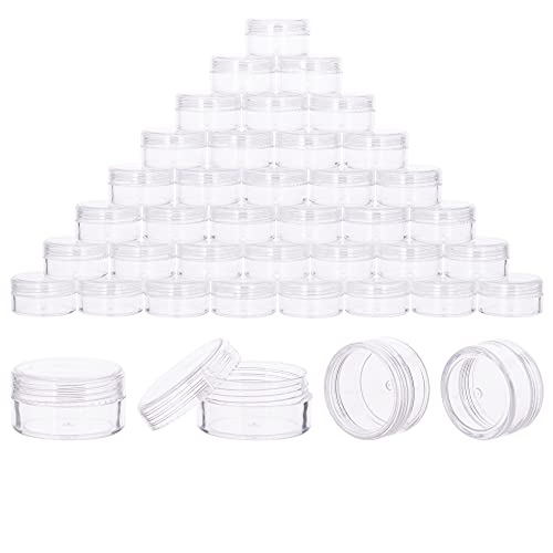 40Pcs 10 Gram Plastic Cosmetic Containers with Lids for Lotion, Creams, Toners, Lip Balms, Makeup Samples Jars BPA free (10g-40pcs, clear)