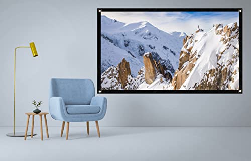 Projection Screen 16:9, Silvosid Foldable Portable Movie Screen 100 Inch Support Double Sided Projection for Home Theater Outdoor Movie Night Indoor