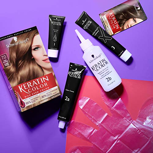 Schwarzkopf Keratin color permanent hair color cream, 7.0 dark blonde