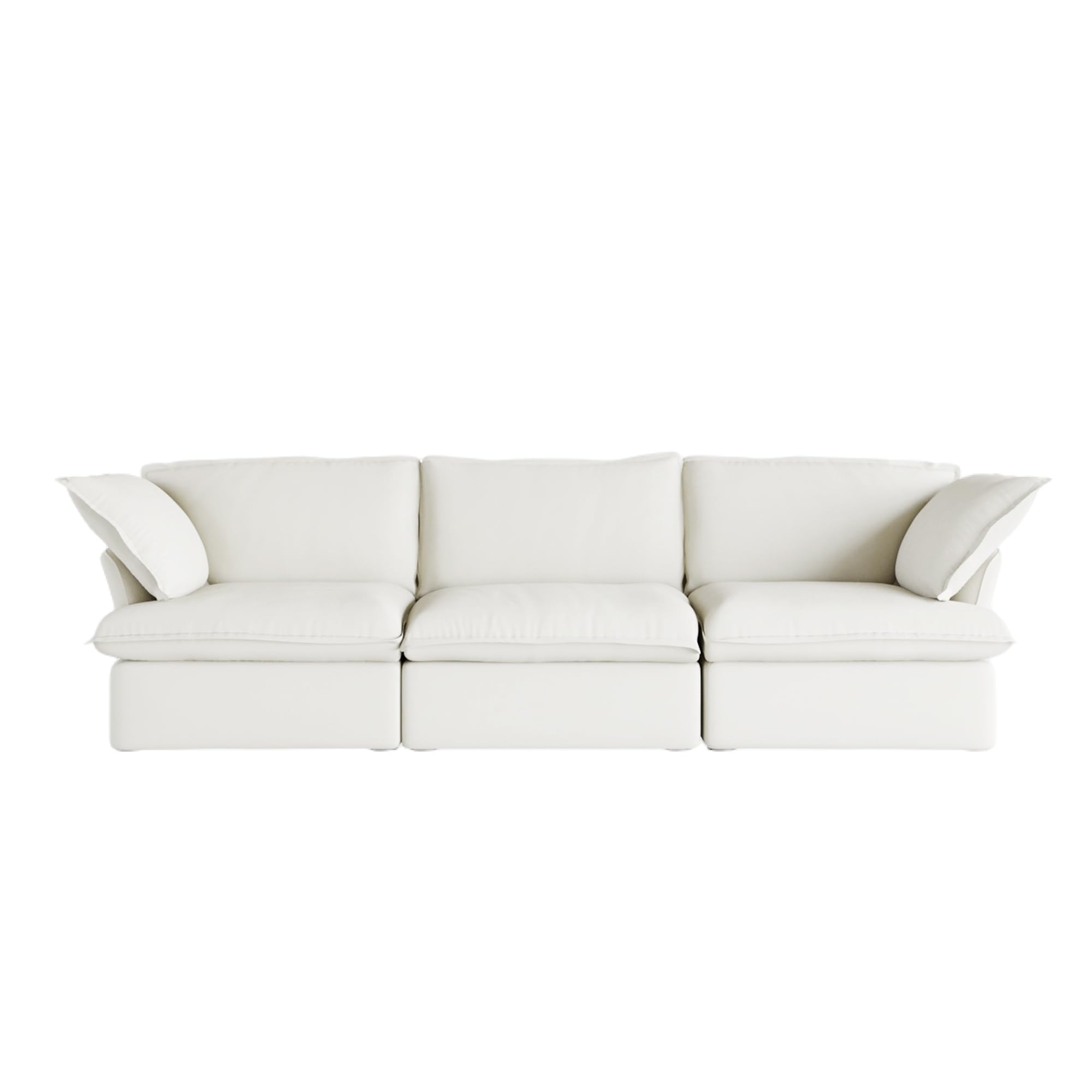 JACH Modern Modular Sectional Sofa 3 Seat for Living Room, Comfy Convertible Sectional Sofas Couches, Cushion Covers Removable, Two Corners and One Middle Sofa for Living Room (White)