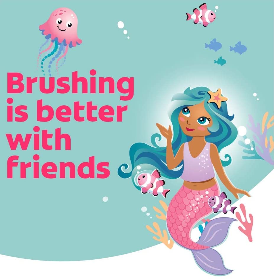 Colgate Mermaid Toothbrush with Suction Cup for Children 5+ Years Old, Extra Soft (Colors Vary) - Pack of 3