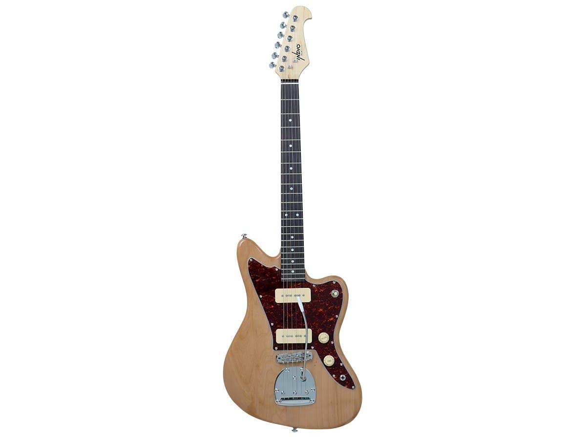 Monoprice Indo Series 6 String Alder-Body Electric Guitar, Right, Natural (610886)