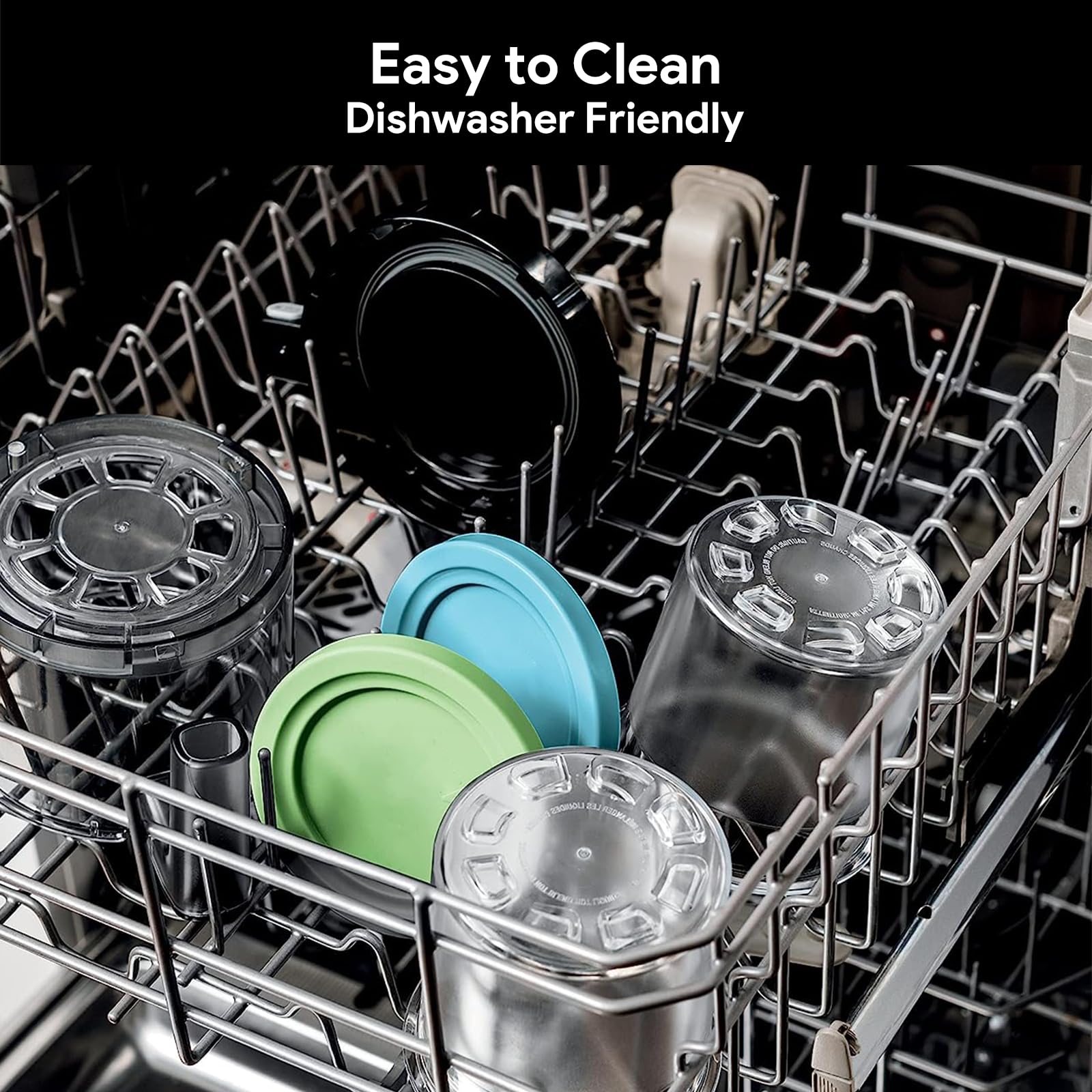 ChooKaChoo Upgraded Containers Replacement for Ninja Creami Pints and Lids, Compatible with NC301 NC300 Series Ice Cream Maker, Leak-proof Lids, BPA Free, Dishwasher Safe, Grey/Lime/Pink/Aqua (NC301)