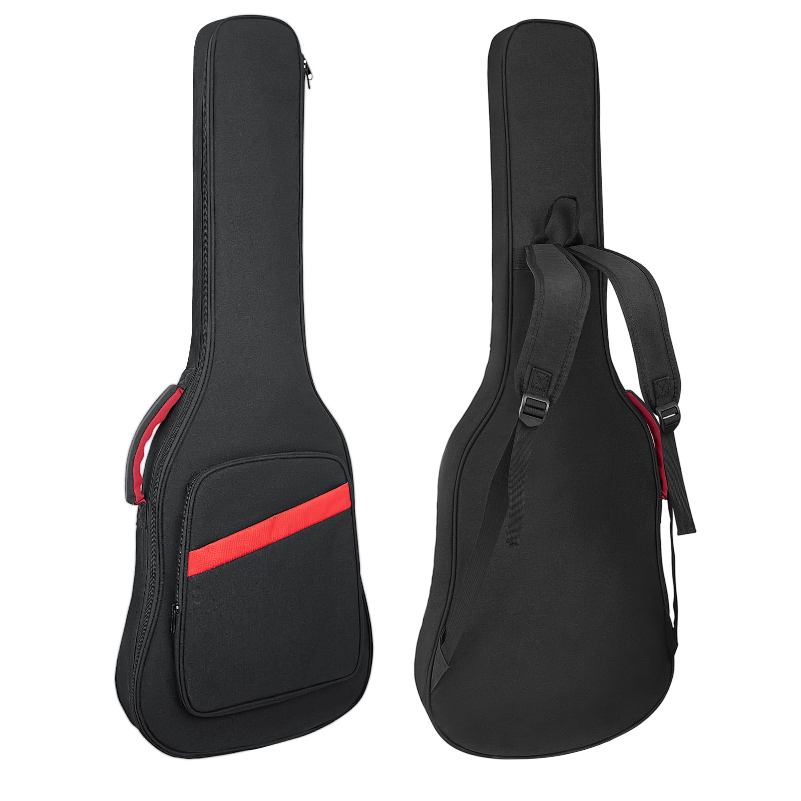 Muscab Electric Guitar Bag 7mm Padding Electric Guitar Case, 39 Inch Electric Guitar Gig Bag Backpack with Neck Strap and Pockets, Black
