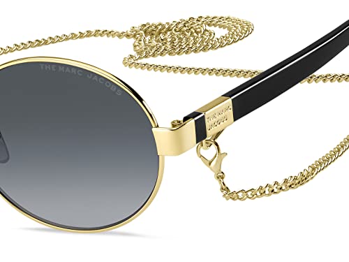Marc Jacobs Women's Marc 497/G/S Oval Sunglasses, Gold/Gray Shaded, 56mm, 17mm