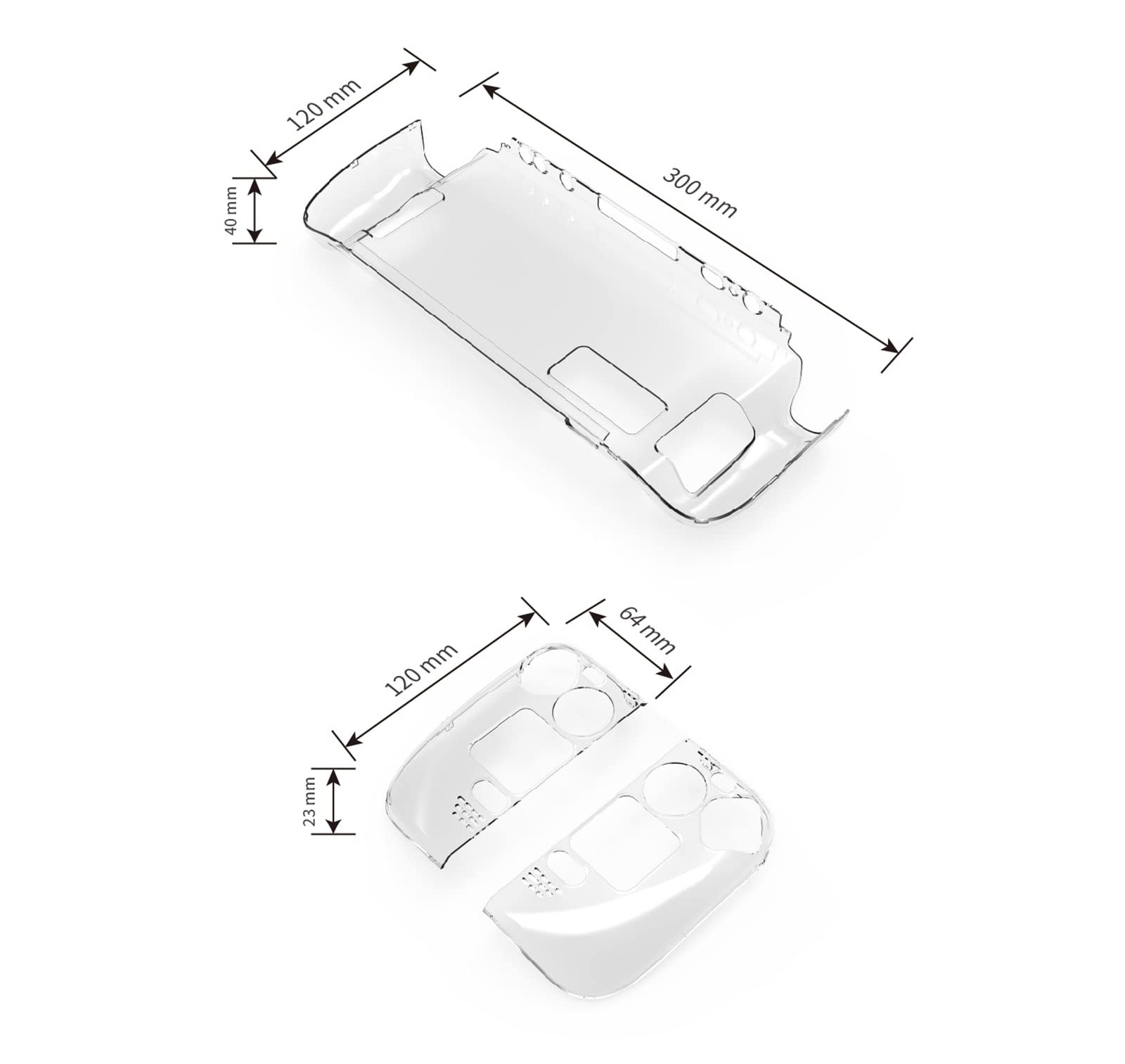 Protective Case for Steam Deck, Anti-Slip PC Shockproof Protective Cover Compatible with Steam Deck(Clear)