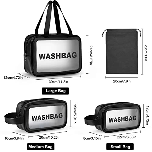 MicoSim Clear Toiletry Bag Set for Women Men, Translucent Waterproof Travel Makeup Bag with Handle, Large Capacity Sturdy & Leak Resistant Cosmetic Bag Pouch for Traveling,Accessories…