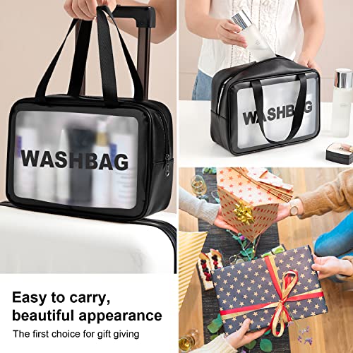 MicoSim Clear Toiletry Bag Set for Women Men, Translucent Waterproof Travel Makeup Bag with Handle, Large Capacity Sturdy & Leak Resistant Cosmetic Bag Pouch for Traveling,Accessories…