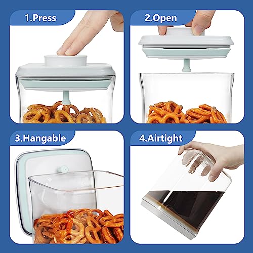 JIMALL Airtight Food Storage Containers, 2 Pieces BPA Free Cereal Containers with Easy Pop Lids, for Kitchen Pantry Organization and Storage - Includes 1.5Qt and 0.5Qt Sizes