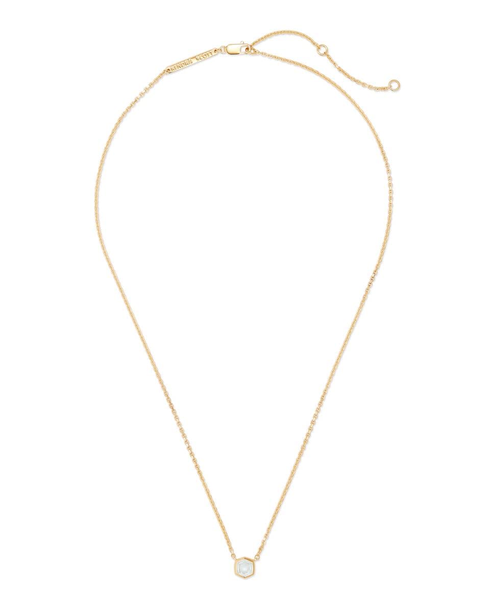 Kendra Scott Davie Pendant Necklace in 18K Gold Vermeil, Fine Jewelry for Women, Rock Crystal