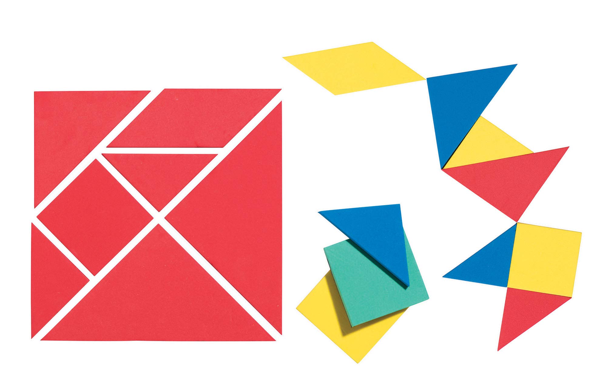 Dowling Magnets Foam Fun Magnet Tangrams, Set of 56