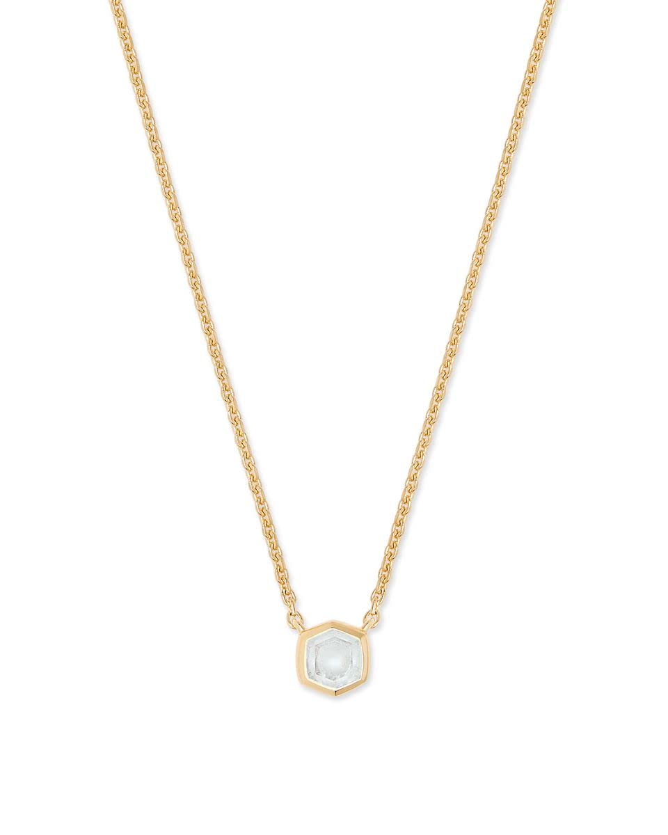 Kendra Scott Davie Pendant Necklace in 18K Gold Vermeil, Fine Jewelry for Women, Rock Crystal