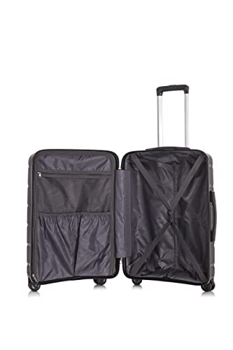 Rockland Pasadena Hardside Spinner Wheel Luggage, Black, 19", 23", 27"