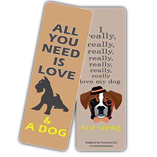 Creanoso Inspiring Dog Lover Bookmark Gifts for Owners (60-Pack) โ Six Assorted Quality Dog Themed Bookmarks Bulk Set โ Premium Gift for Dog Pet Owners Lovers