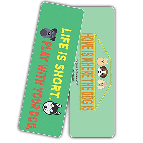 Creanoso Inspiring Dog Lover Bookmark Gifts for Owners (60-Pack) โ Six Assorted Quality Dog Themed Bookmarks Bulk Set โ Premium Gift for Dog Pet Owners Lovers