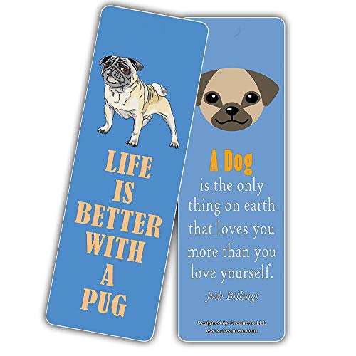Creanoso Inspiring Dog Lover Bookmark Gifts for Owners (60-Pack) โ Six Assorted Quality Dog Themed Bookmarks Bulk Set โ Premium Gift for Dog Pet Owners Lovers