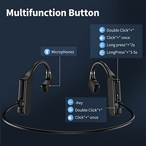 Aocuxze Air Conduction Headphones Wireless with Mic, Open Ear Bluetooth Headphones Sport Earbuds up to 8 Hours Playtime for Running Cycling Workout Driving