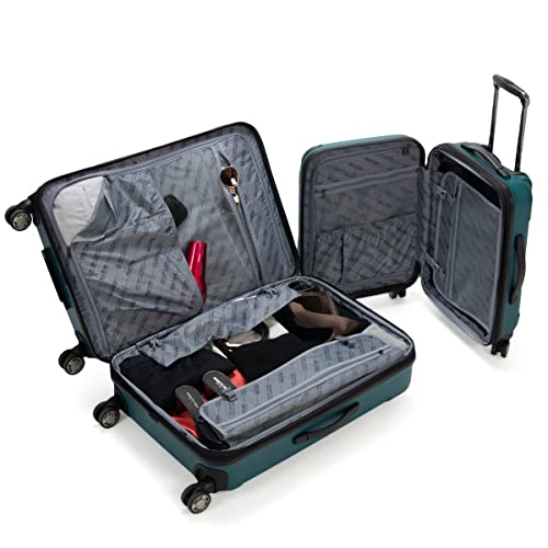 Kenneth Cole REACTION Renegade Luggage Expandable 8-Wheel Spinner Lightweight Hardside Suitcase, Botanical Green, 24-Inch Checked