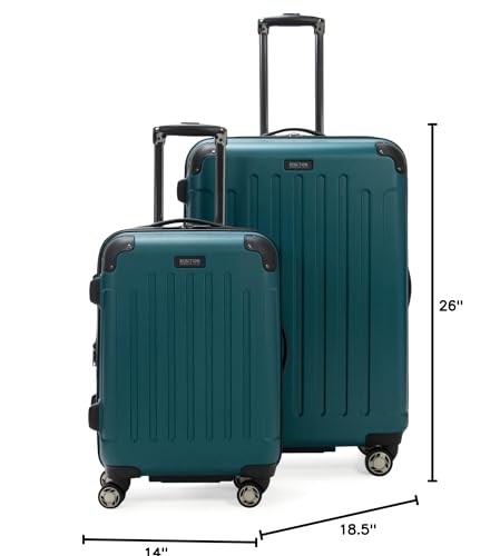 Kenneth Cole REACTION Renegade Luggage Expandable 8-Wheel Spinner Lightweight Hardside Suitcase, Botanical Green, 24-Inch Checked