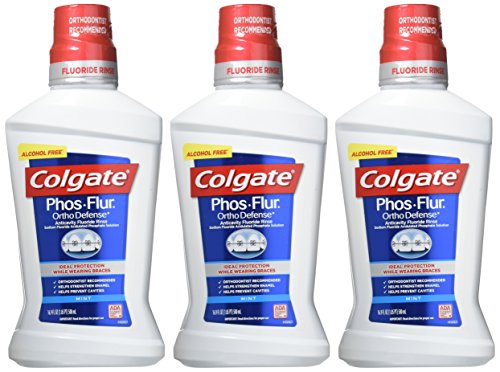 Colgate Phos-Flur Anti-Cavity Fluoride Rinse Mint 16.9 Fl oz (Pack of 3)