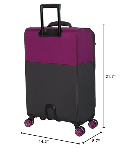 it luggage Duo-Tone 22" Softside Carry-On 8 Wheel Spinner, Fuschia Red/Magnet