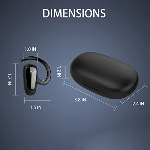 Open Ear Earbuds Sport Open Earbuds Wireless Bluetooth Earbuds with Earhooks 30Hrs Playtime with Charging Case and LED Power Display Sweat Resistant for Outdoor Sports, Running and Workouts, Black