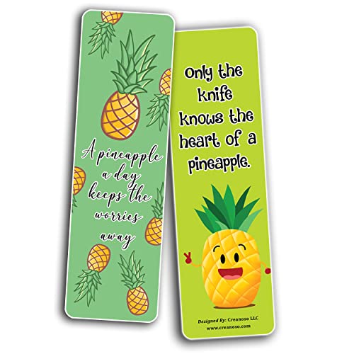 Creanoso Pineapple Bookmarks (5-Sets X 6 Cards) β Daily Inspirational Card Set β Interesting Book Page Clippers β Great Gifts for Adults and Professionals