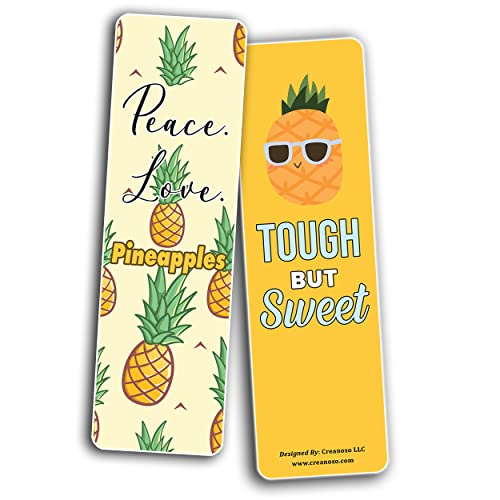 Creanoso Pineapple Bookmarks (5-Sets X 6 Cards) β Daily Inspirational Card Set β Interesting Book Page Clippers β Great Gifts for Adults and Professionals