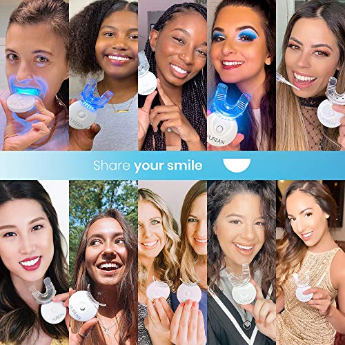 Purean Teeth Whitening Kit with LED Light β 2 Syringes of 5ml Professional 35% Carbamide Peroxide Tooth Whitener Gel β Bright White Smile Set with Mouth Tray