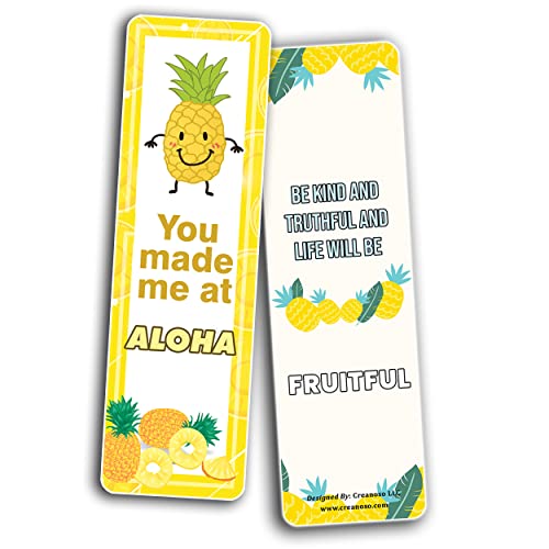 Creanoso Pineapple Bookmarks (5-Sets X 6 Cards) β Daily Inspirational Card Set β Interesting Book Page Clippers β Great Gifts for Adults and Professionals
