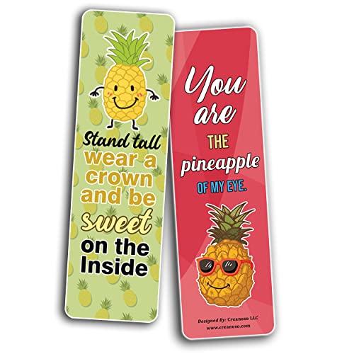 Creanoso Pineapple Bookmarks (5-Sets X 6 Cards) β Daily Inspirational Card Set β Interesting Book Page Clippers β Great Gifts for Adults and Professionals