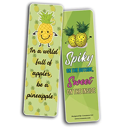 Creanoso Pineapple Bookmarks (5-Sets X 6 Cards) β Daily Inspirational Card Set β Interesting Book Page Clippers β Great Gifts for Adults and Professionals