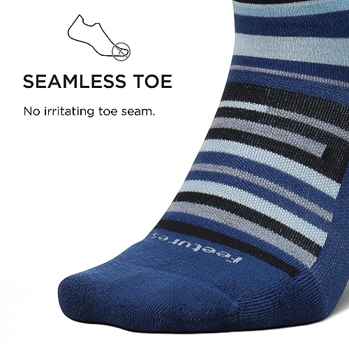 Feetures Everyday Max Cushion Crew Sock for Men - Moisture-Wicking Socks - Transit Blue, L (1 Pair)