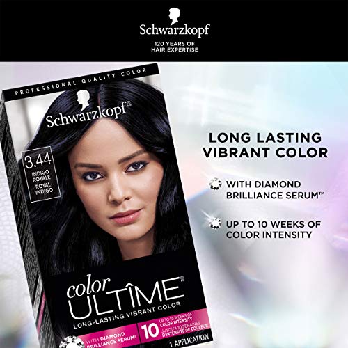 Schwarzkopf Color ultime permanent hair color creme, glam nights, 3.44 indigo royale