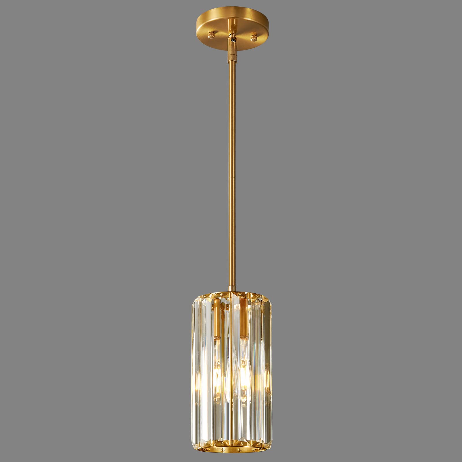 zhllmq Gold Pendant Lighting Modern Pendant Light Mini Crystal Chandeliers Adjustable Pendant Light Fixture for Kitchen Island Dinning Room Corridor Bedroom(Gold 3-Pack)