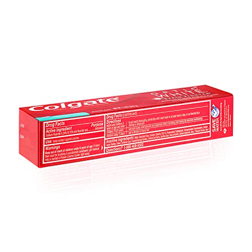 Colgate Optic White Toothpaste, Stain Fighter, Fresh Mint Gel, Travel Size 2.0 oz (56.6g) - Pack of 6