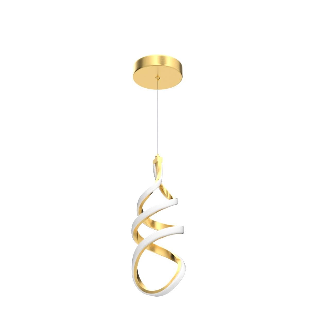 Pendant Lights,3 Pack Brushed Gold Pendant Lighting for Kitchen Island,LED Pendant Lights 3 Color Temperature,Modern Pendant Light Fixtures,Gold Brass Pendant Lighting,Dimmable Spiral Ceiling Light