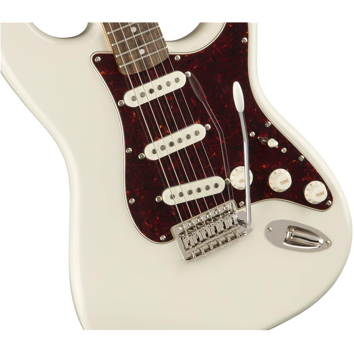 Squier Classic Vibe 70s Stratocaster Electric Guitar, with 2-Year Warranty, Olympic White, Laurel Fingerboard