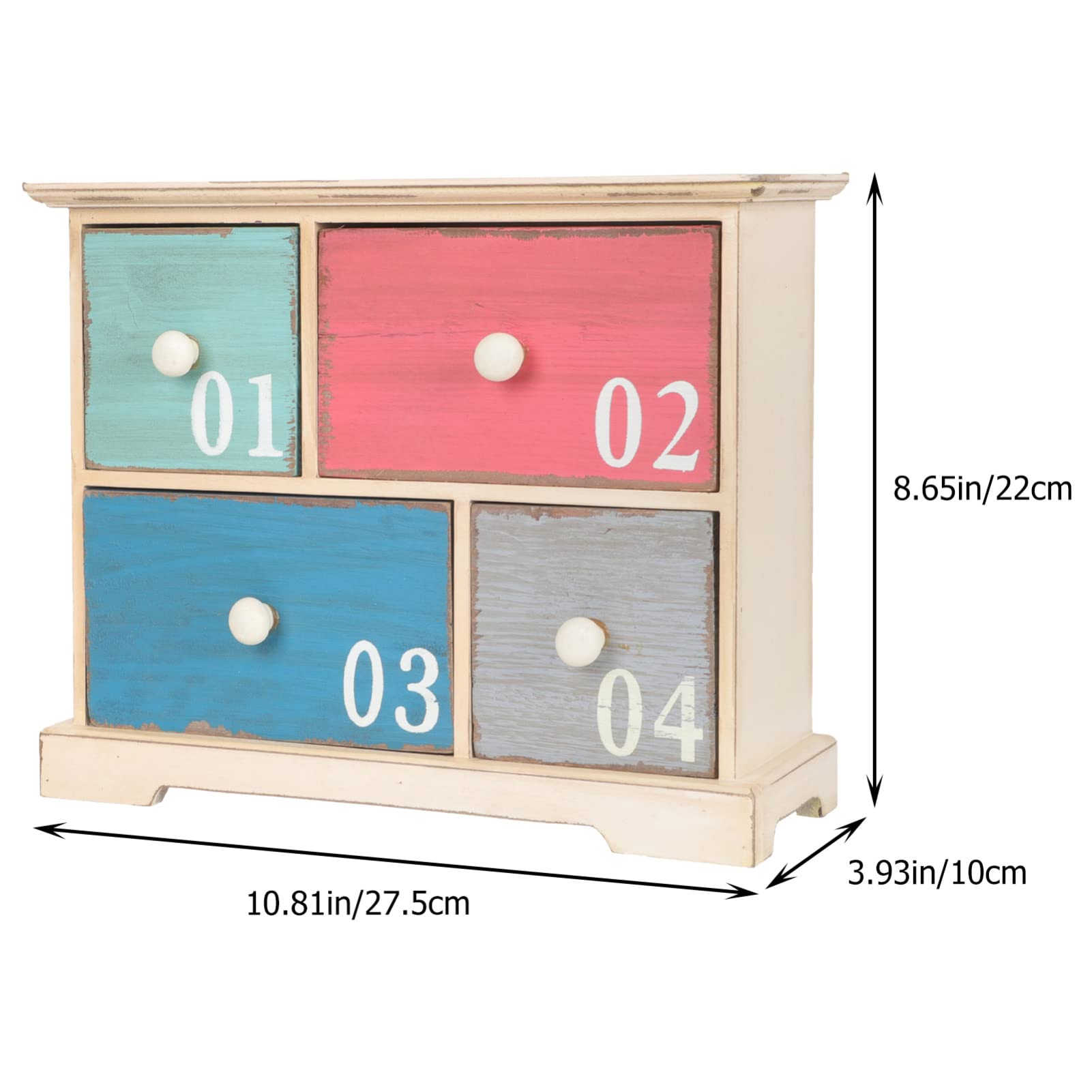 Zerodeko Cabinet Dresser Covered Makeup Organizer Makeup Vanity Desk Dresser Makeup Organizer Desk Storage Drawer Apothecary Cosmetic Holder Rustic Wood Storage Box Dressing Table