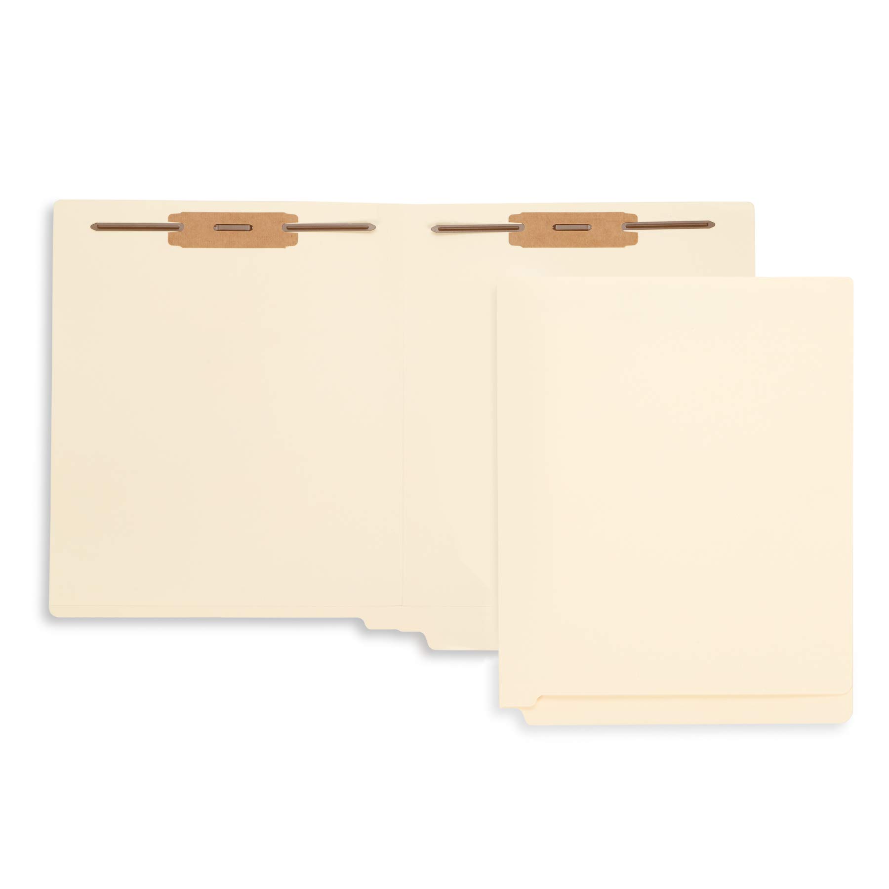 50 End Tab Fastener File Folders - Reinforced Straight Cut Tab - Designed to Organize Standard Medical Files and Office Documents - Letter Size, Manila, 50 Pack
