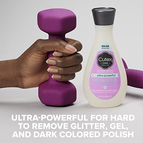 Gel Nail Polish Remover by Cutex, Ultra-Powerful & Removes Glitter and Dark Colored Paints, Paraben Free, 6.76 Fl Oz