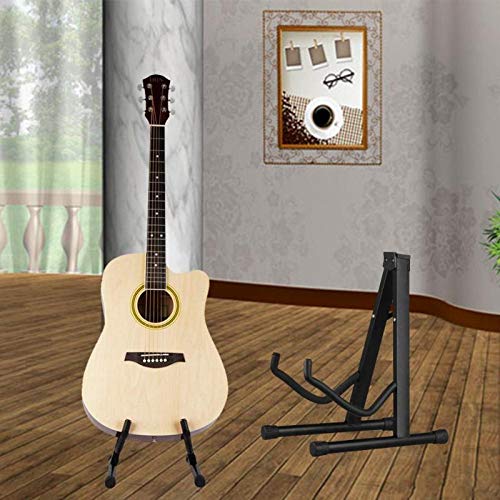 BEESCLOVER A-Type Wood Guitar Electric Guitar Base Banjo Violin Stand Musical Instrument Bracket Black Acoustic Guitar Universal