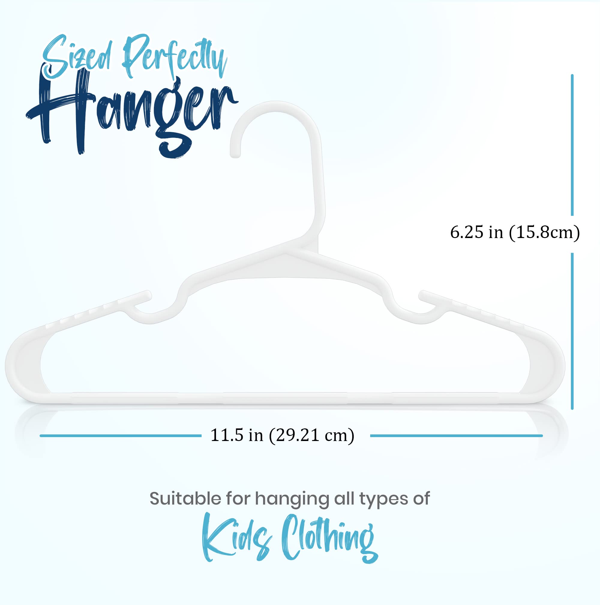 Utopia Home 60 Pack Kids Hangers - 11. 5 Inch Plastic Baby Hangers for Closet - Childrens Hangers for Clothes & Infant Hangers for Closet - Ideal for Everyday Standard Use (White)