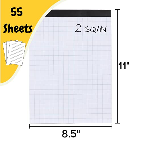 Mr. Pen- Graph Paper, 2x2 (2 Squares per inch), 8.5"x11", 55 Sheets, Grid Paper, Graphing Paper, Graph Paper Pad, Math Graph Paper, Grid Paper Pad, 1/2 Inch Graph Paper, Square Paper, Math Paper