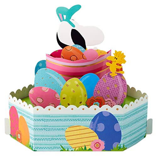 Hallmark Paper Wonder Peanuts Displayable Pop Up Easter Card (Snoopy Easter Egg)