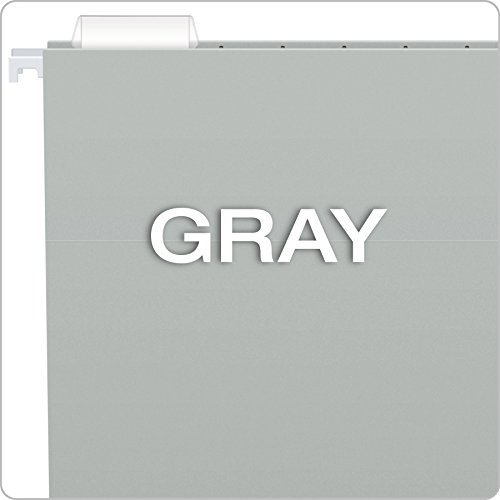 Pendaflex Recycled Hanging Folders, Letter Size, Gray, 1/5 Cut, 25/BX (81604)