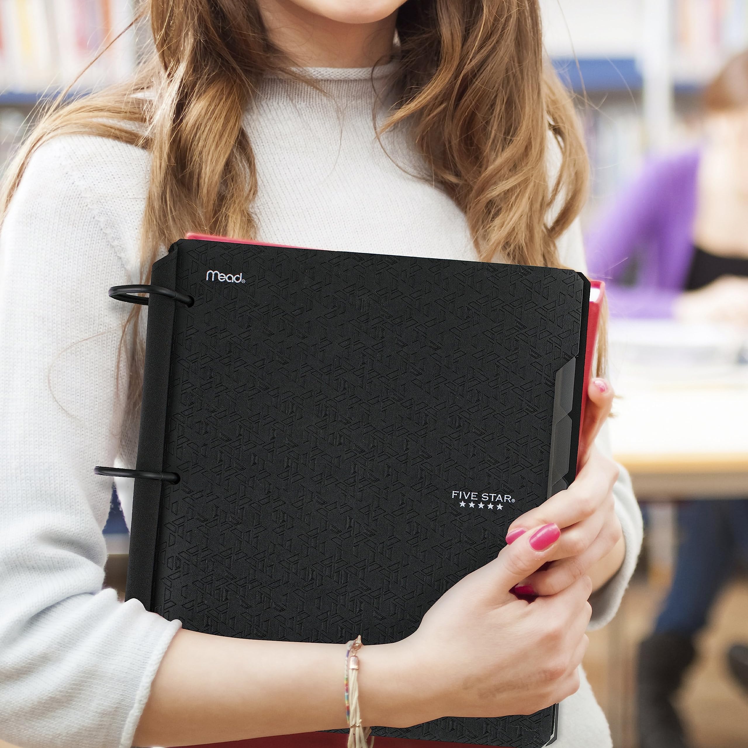 Five Star Flex Hybrid NoteBinder, 1-1/2 Inch Binder with Tabs, Notebook and 3-Ring Binder All-in-One, Black (29324AA2)
